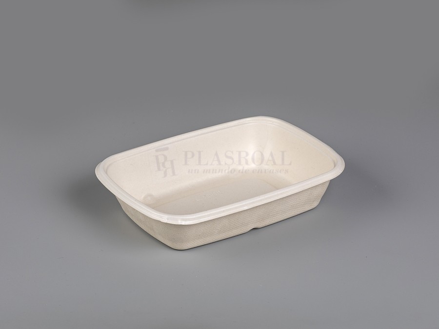 Envase Compostable Rectangular 210 X 160 X 50 Mm.